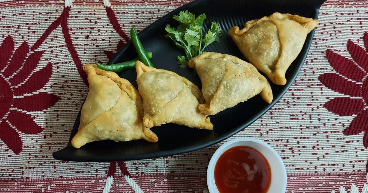 Spiced Onion Potato Stuffed Pastries Or Samosa Recipe by Kumkum ...