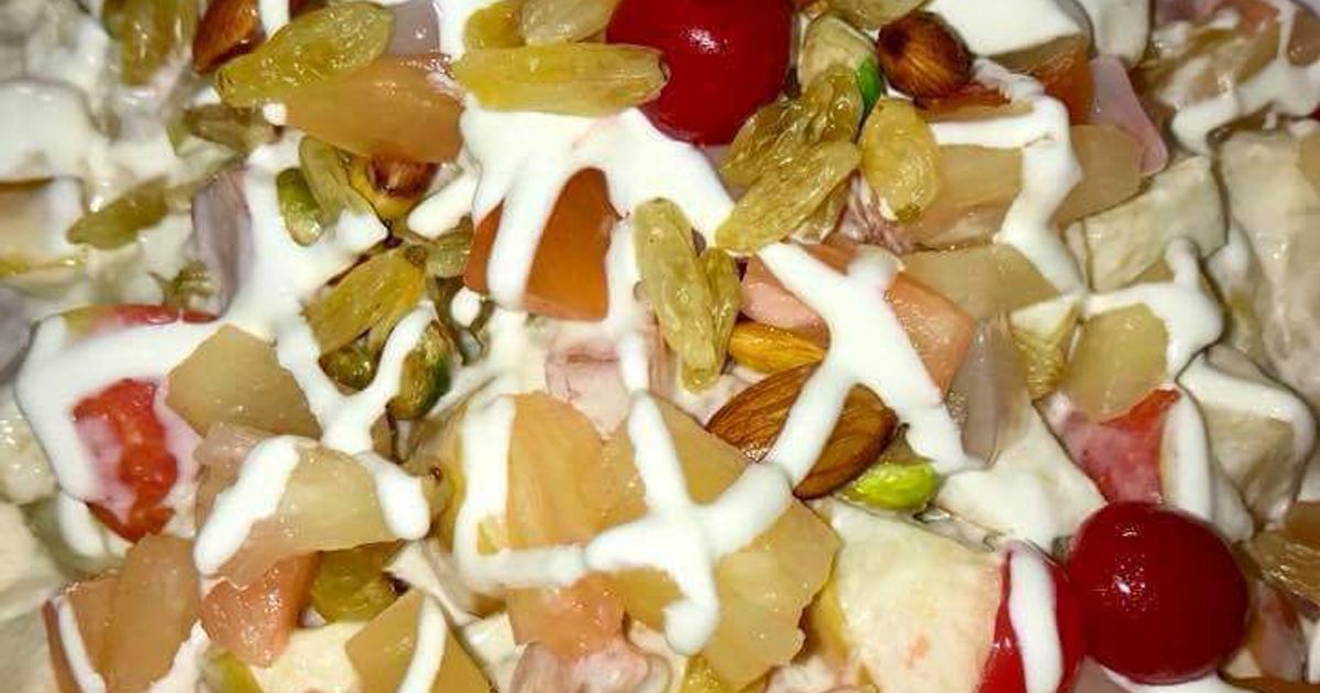 Creamy Shahi Fruit Chat 😋😋 Recipe by Amna Faisal - Cookpad
