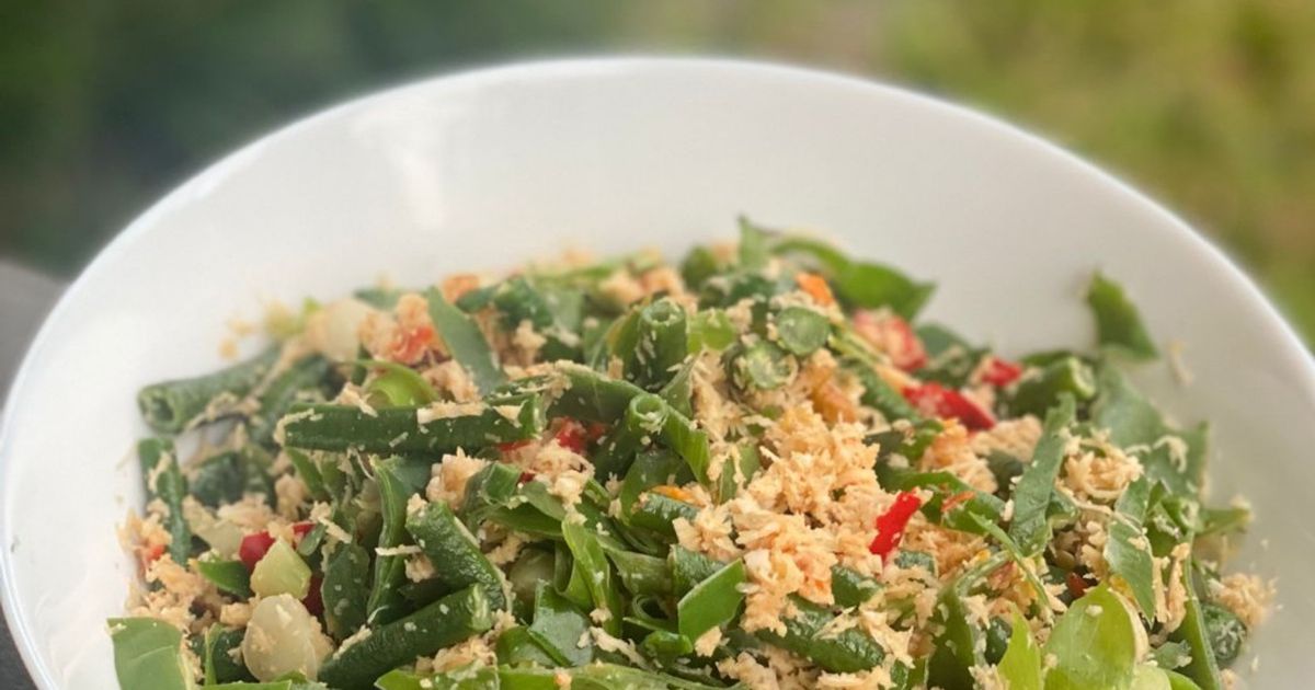 Resep urap kacang panjang tanpa toge rumahan enak dan mudah - Cookpad