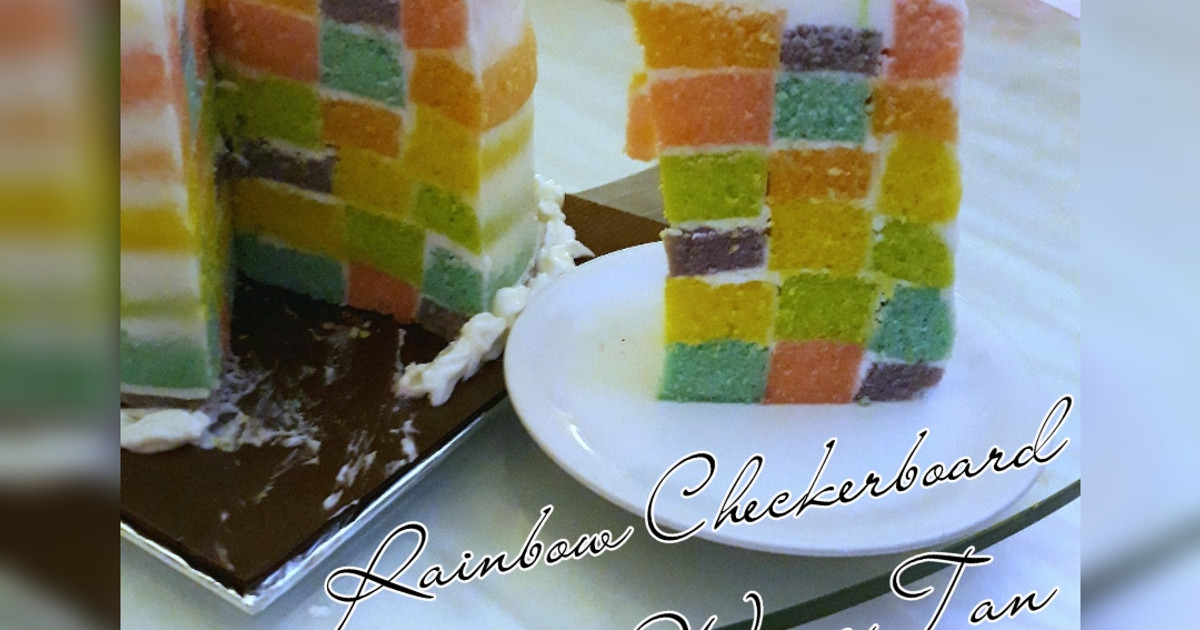 Resep Rainbow Checkerboard Cake oleh Wiena tan - Cookpad