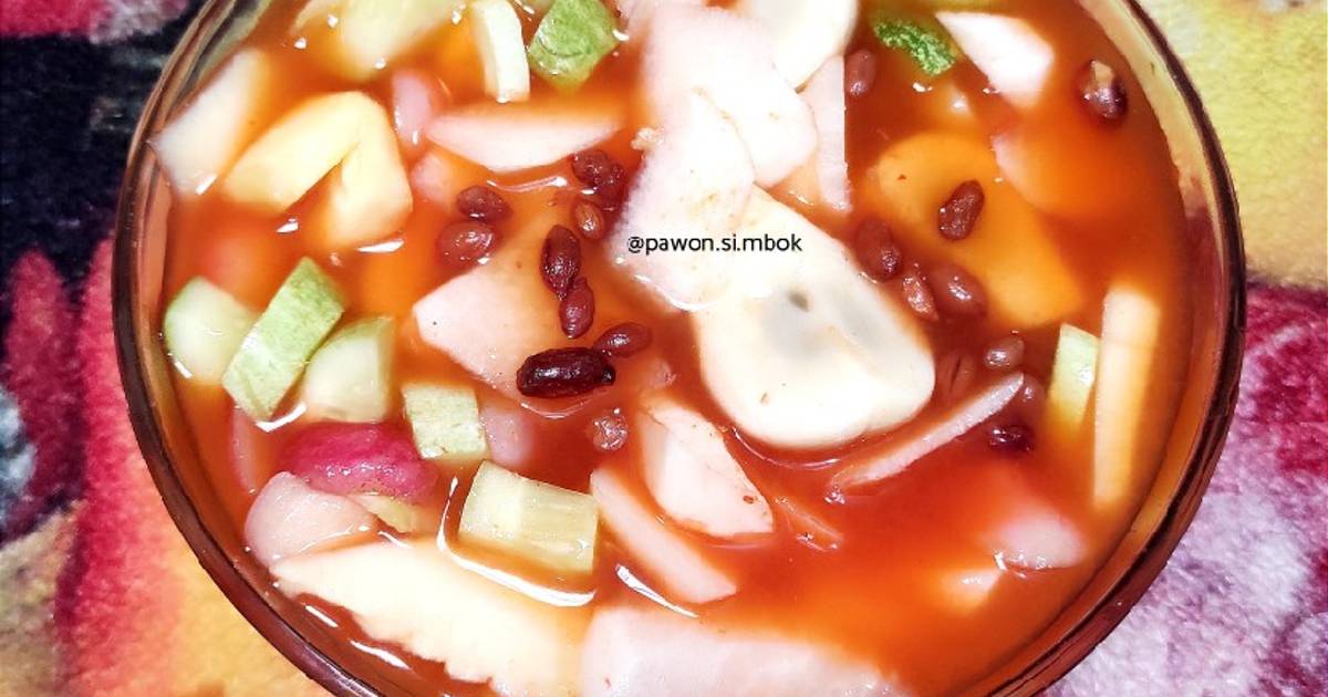 Resep Asinan buah merah merona, asem,pedas segar @pawon.si.mbok🍍🍎 oleh ...