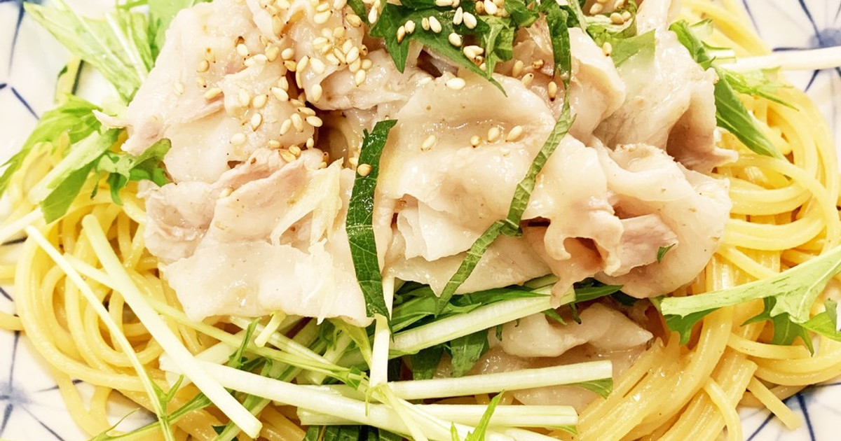 Goemon Style Japanese Pasta With Pork Shabu Shabu And Mizuna Recipe by ...