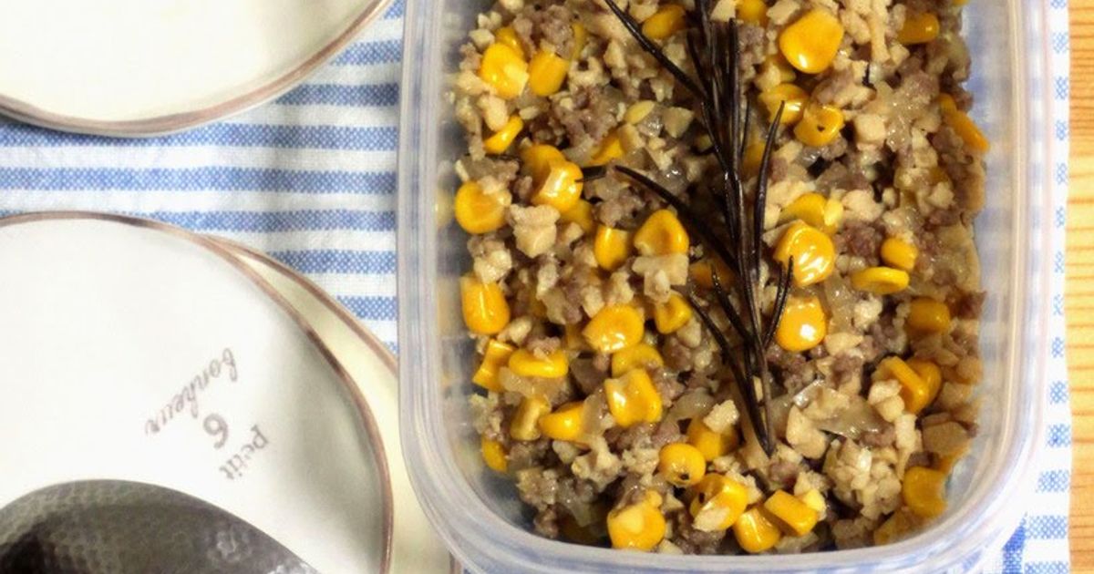 Multi Purpose Salted Corn Soboro With Koya Dofu Recipe By Cookpad.Japan