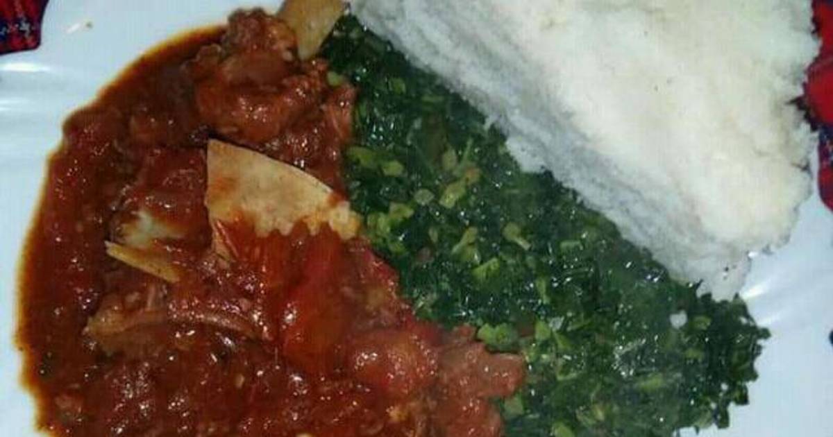 Ugali Beef and sukuma Recipe by Bellah Rakiro - Cookpad