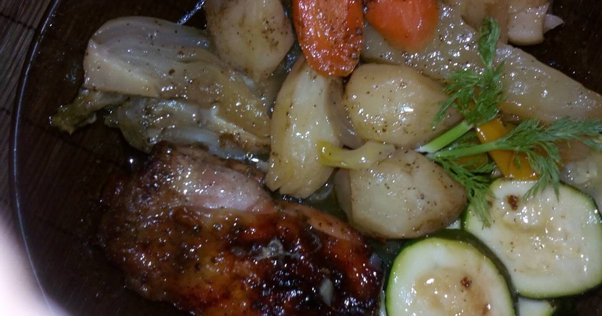 Csirkecomb zöldségágyon | Péter Rozália receptje - Cookpad receptek