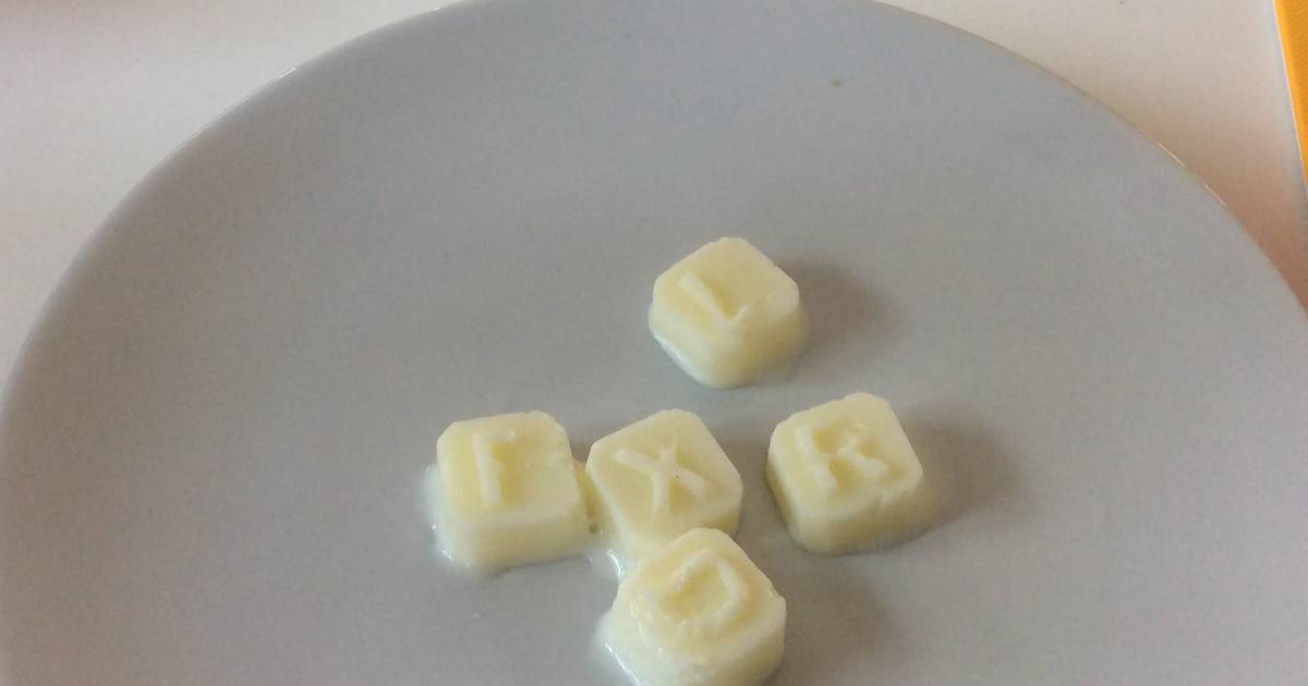 Alphabet Milk Cold Cubes Recipe by Lalin Duangphatra - Cookpad