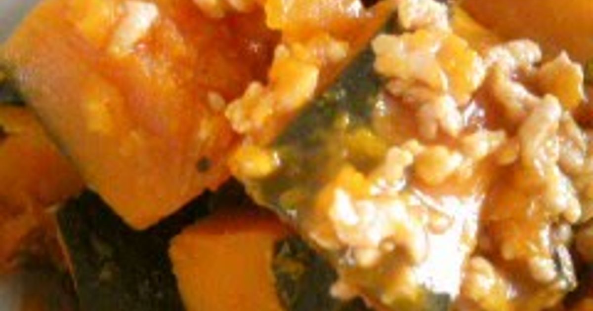 Braised Chicken Soboro And Kabocha Squash Recipe By Cookpad.Japan