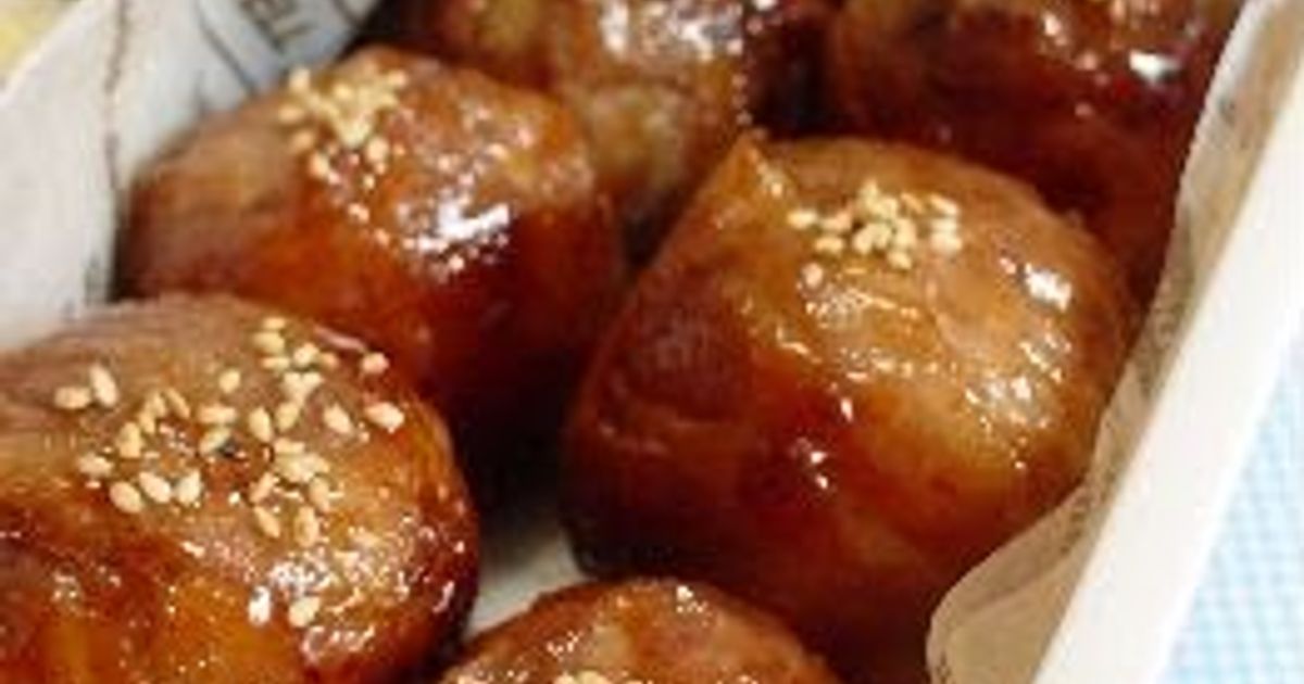Meat Wrapped Onigiri Rice Balls Using Shabu Shabu Pork Slices Recipe By ...