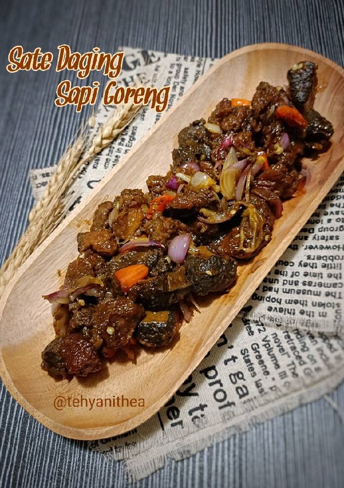 Resep Sate Daging Sapi Goreng oleh Teh Yanithea - Cookpad