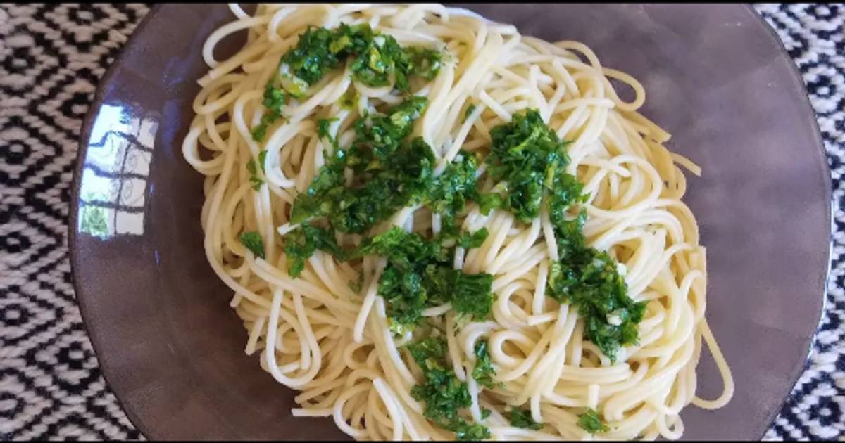 Fideos con pesto de perejil - 58 recetas caseras- Cookpad