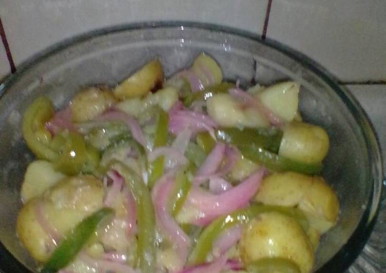 Papas con cebolla y chile morrón Receta de Marychuy Lechuga- Cookpad