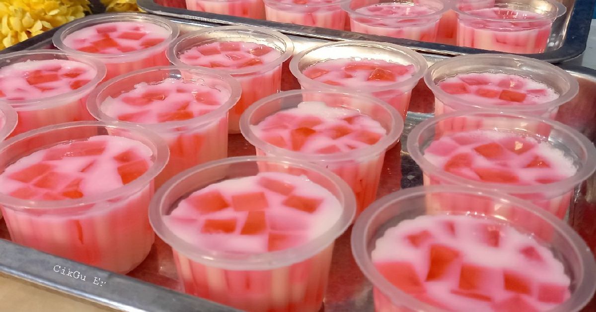 Resep puding mozaik "nutrijel leci rumahan enak dan mudah - Cookpad