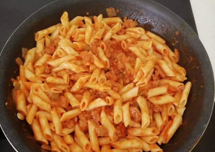 Macarrones con carne y tomate Receta de Sergio- Cookpad