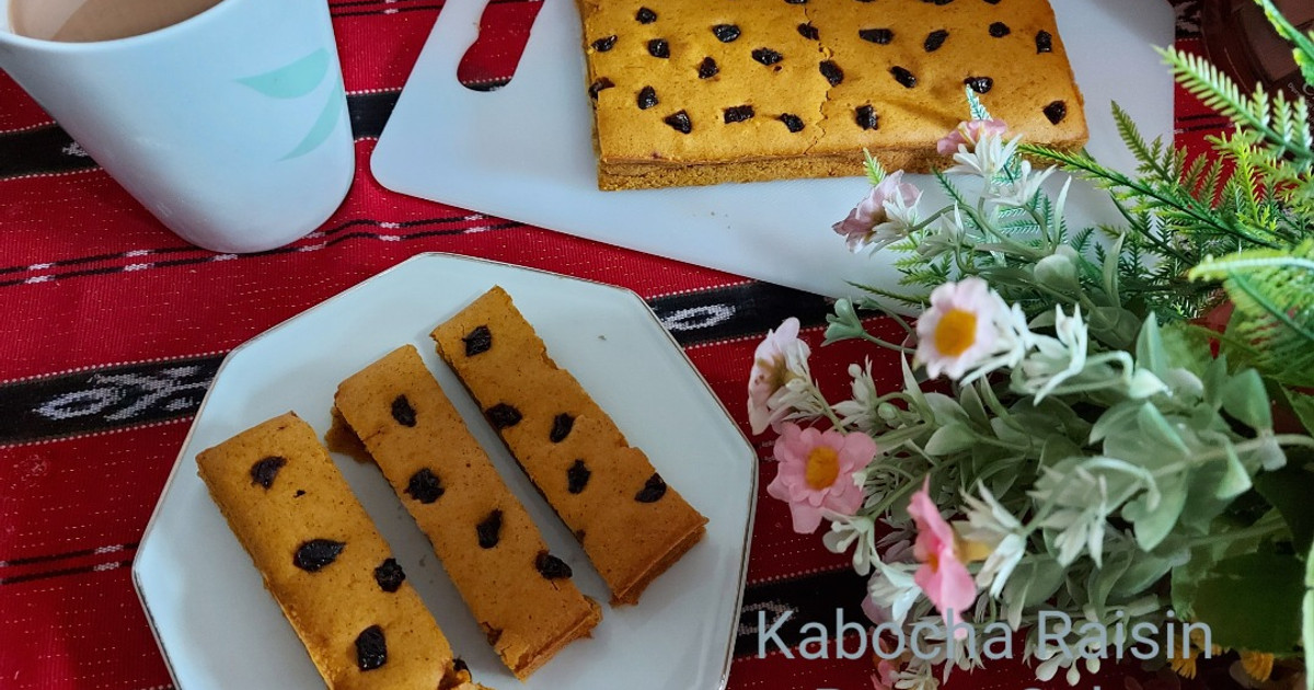 Resep Kabocha Raisin Butter Cake oleh Evida Kartini - Cookpad