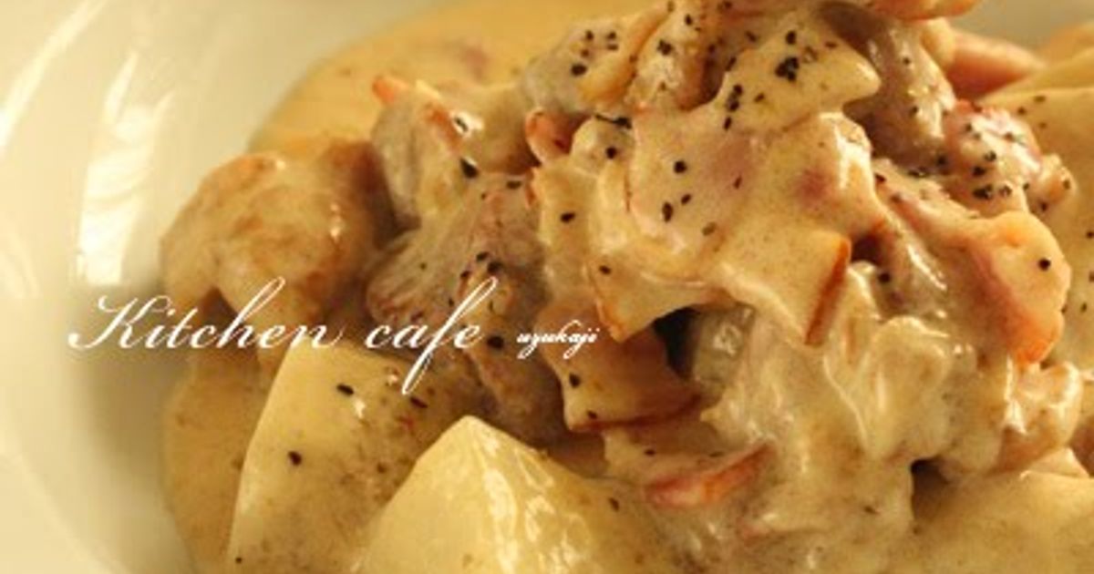 Satoimo (Taro Root) And Chicken In Cream Sauce Recipe By Cookpad.Japan