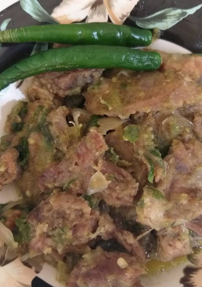 Resep Dendeng basah saos sambal ijo oleh icha - Cookpad