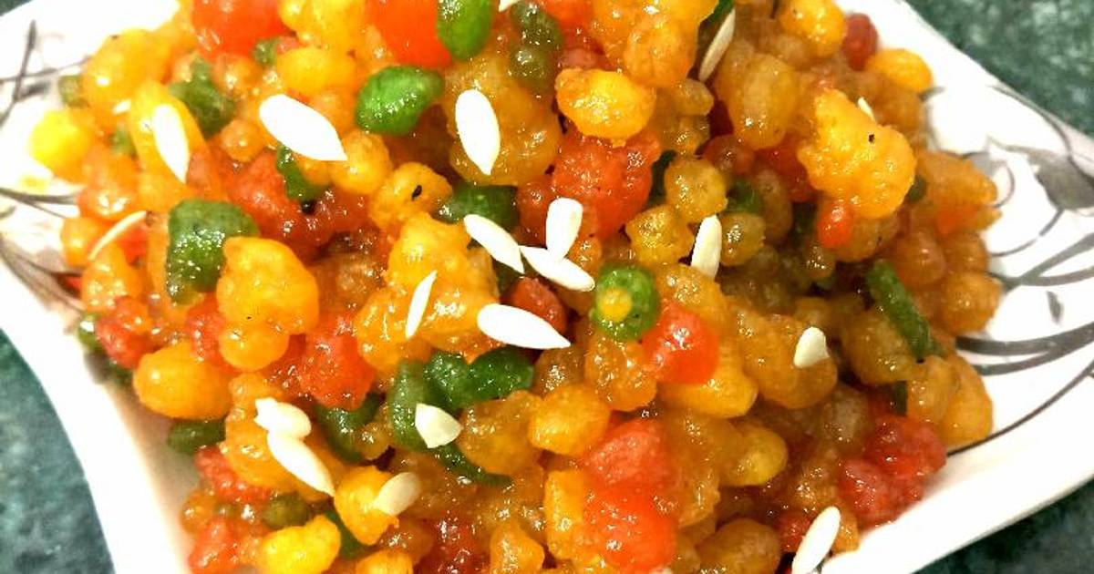 Tri colour meethi boondi Recipe by Ruchi Chauhan Sharma - Cookpad