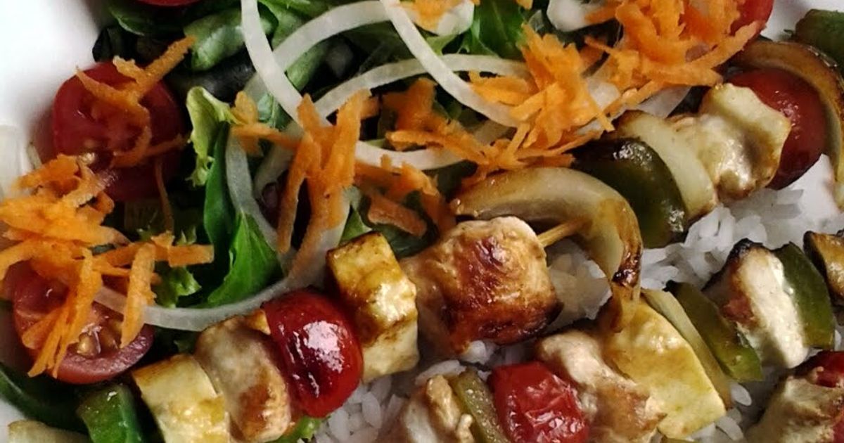 Chicken, Haloumi And Vegetable Skewers Recipe By Wndyb72