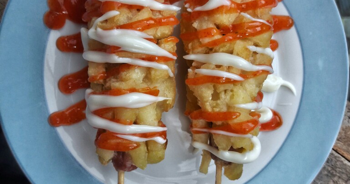 Resep Tokkebi/Hottang (Hotdog Kentang) oleh Merinda WS - Cookpad