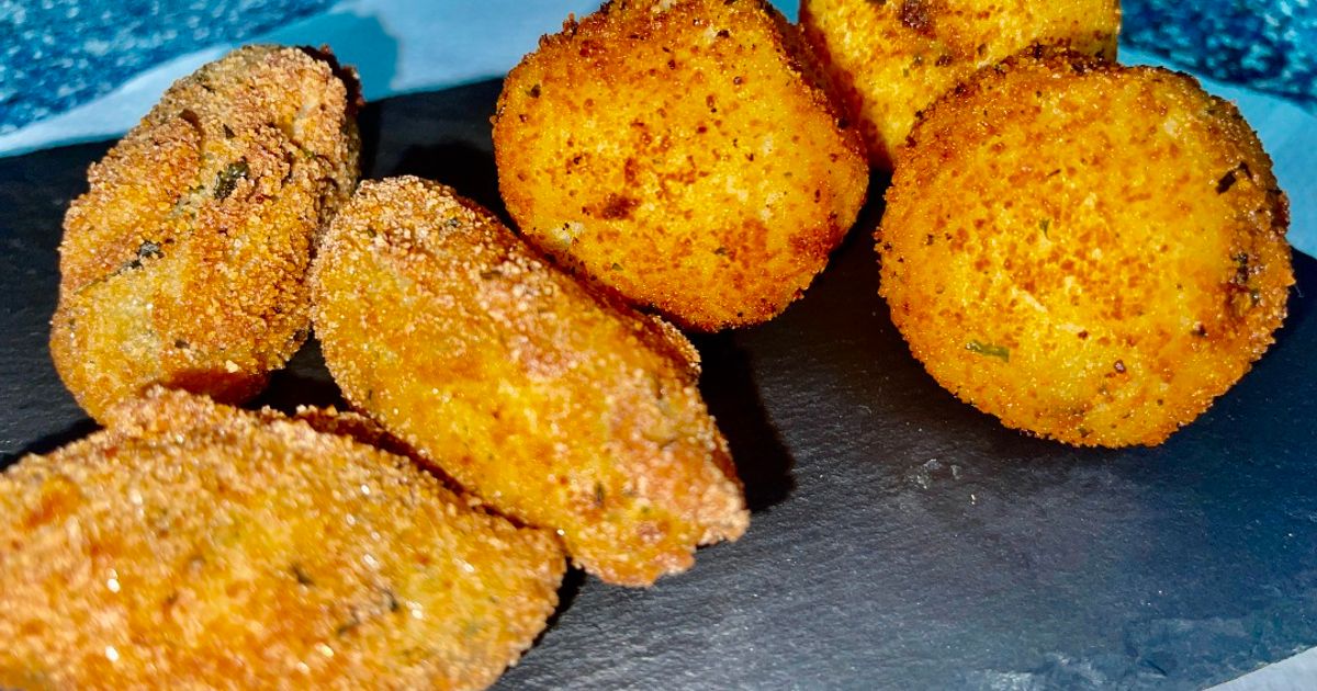 Potato Bombs Stuffed With Swiss Chard And Blue Cheese With Potato ...