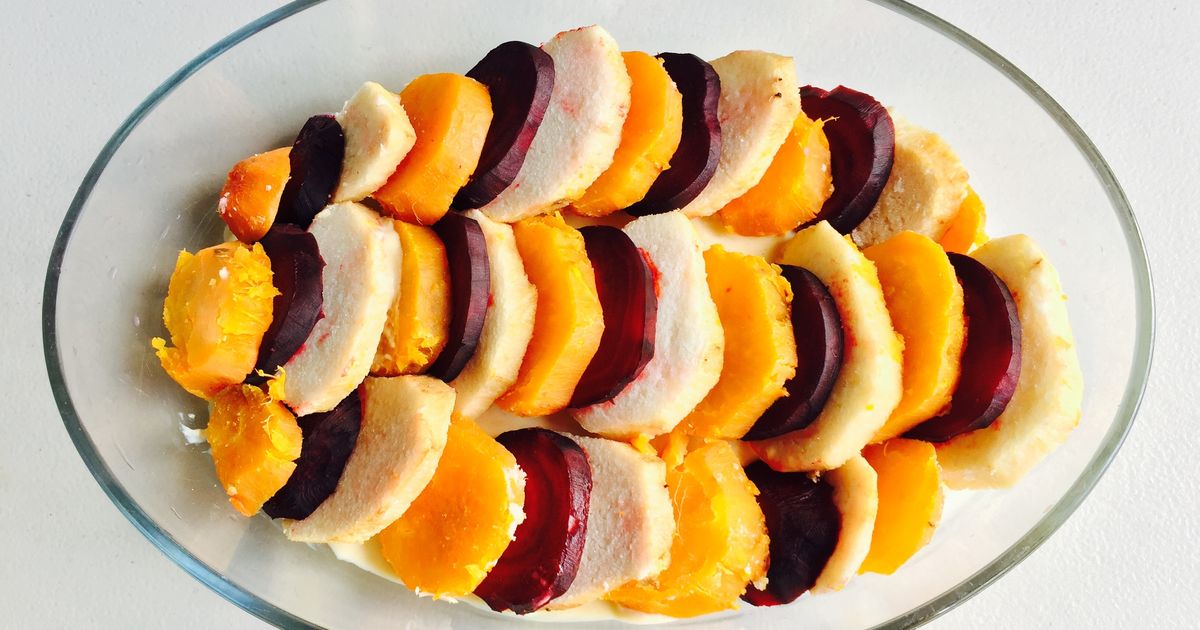 Scalloped Yam, Sweet Potato And Beet Recipe by Gaytree Maharaj - Cookpad