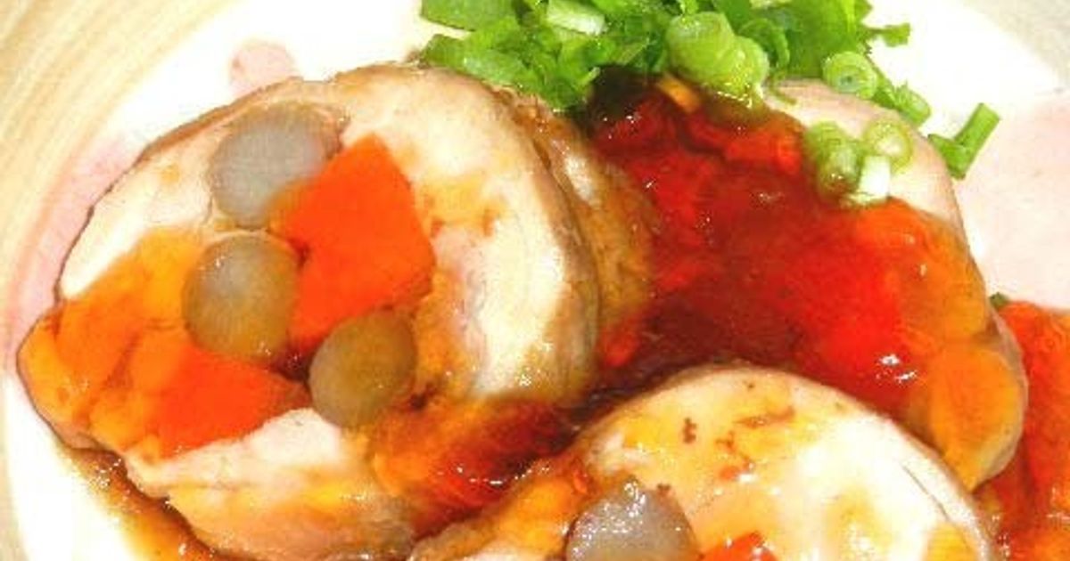 Chicken Thigh Roll With Burdock Root And Carrots Recipe by cookpad.japan