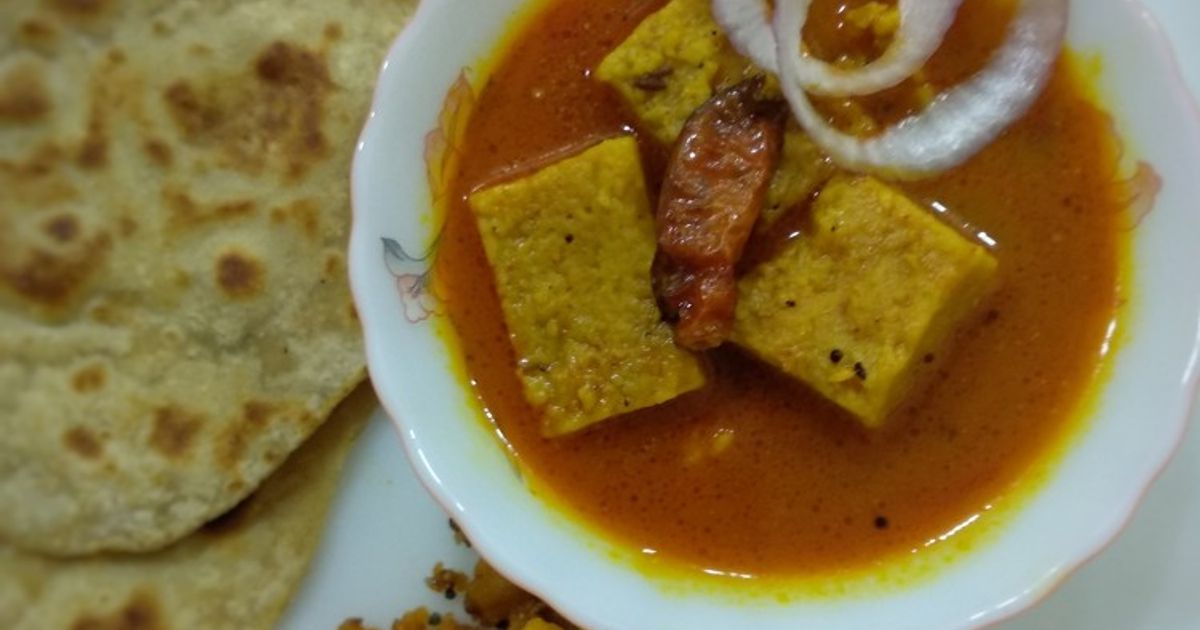 "Besan Dhokli Sabji With Ghee Paratha And Caramelized Dhokli" Recipe By ...