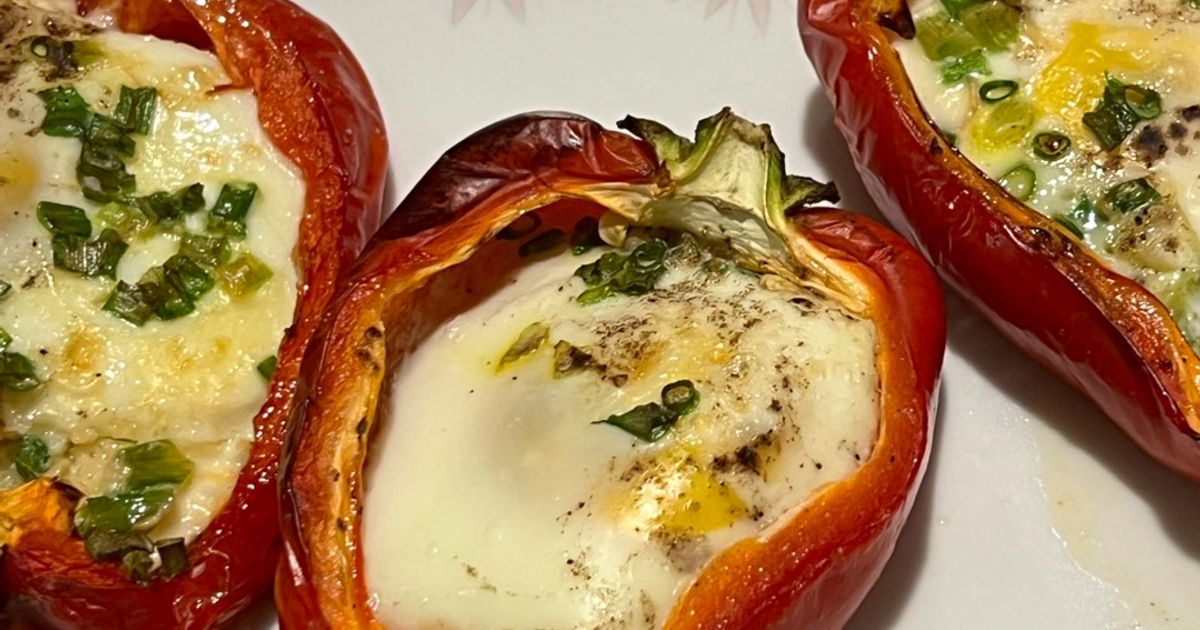 Morrones Rellenos Con Huevo Receta de Alicia Yunis- Cookpad