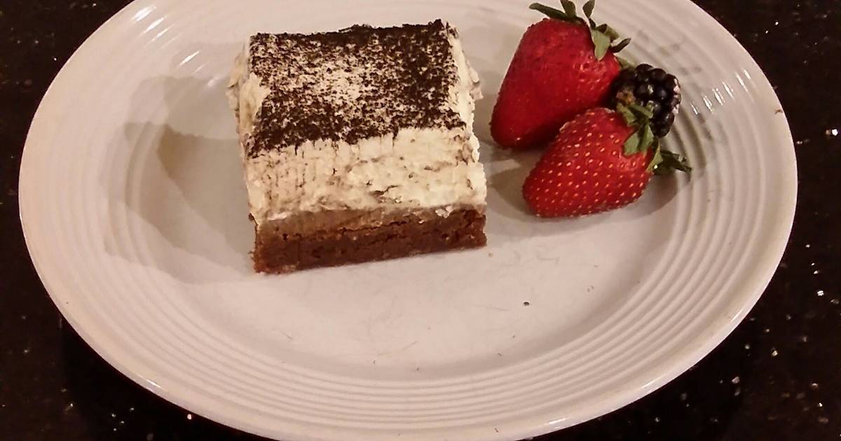 Tiramisu Layered Fudge Brownies Recipe by fenway - Cookpad