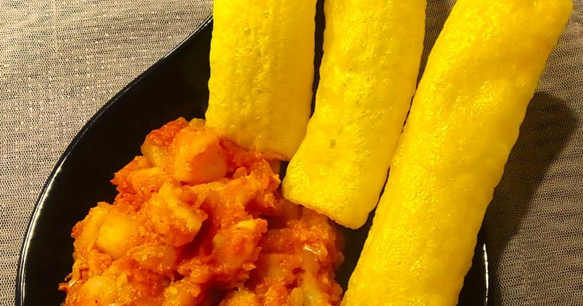 Garlic Potatoes With Finger Fryums(bhungda Bateka) Recipe by Himali ...