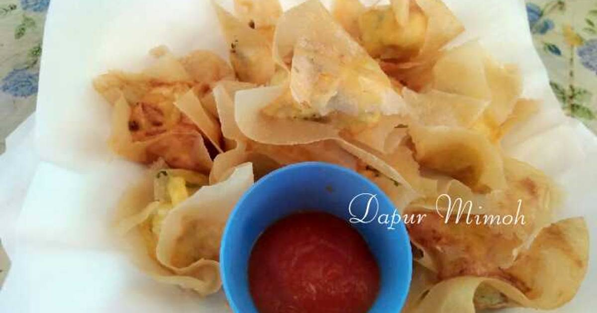 Resep Pangsit goreng isi Ayam oleh Alsaki Kitchen - Cookpad