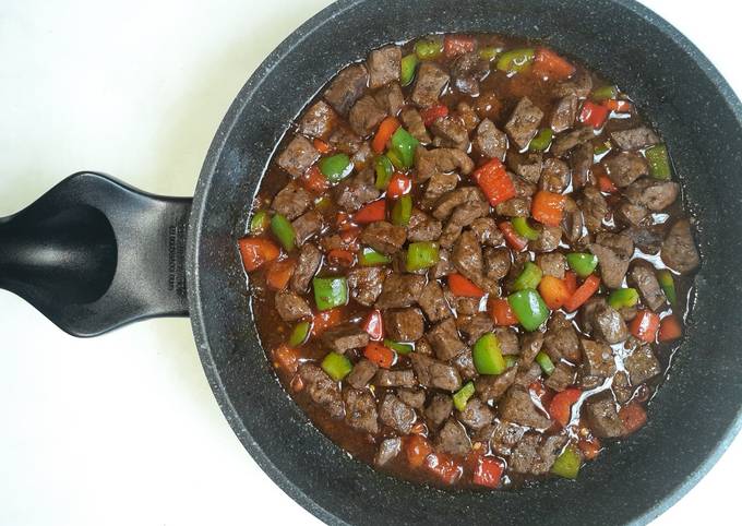 Resep Ati Sapi Lada Hitam oleh Priska Pratiwi - Cookpad