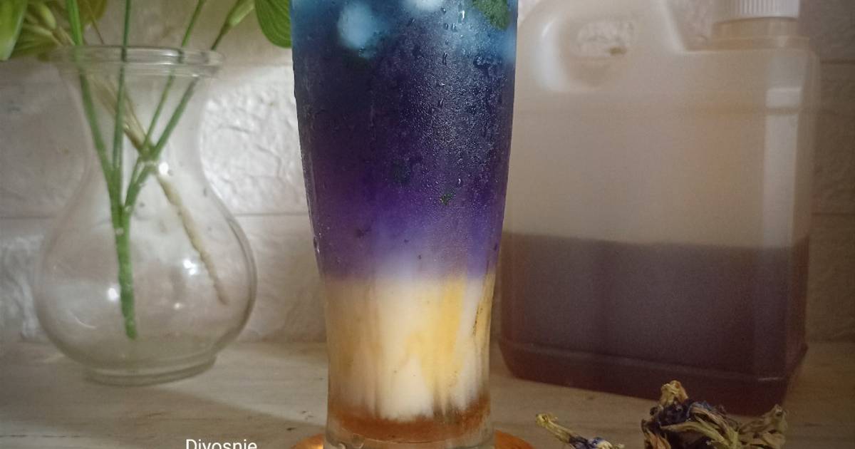 Resep Es Teh Bunga Telang Madu Yakult #319 oleh DiYos Nie - Cookpad