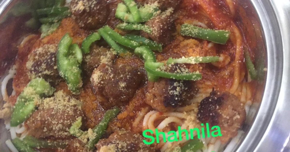 Meat Ball Speggeti Recipe by Shahnila Saleem - Cookpad