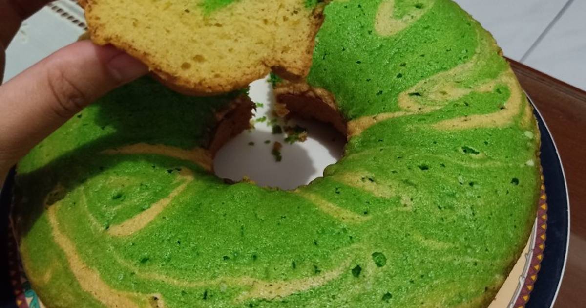 Resep Bolu marmer pandan oleh fridi - Cookpad