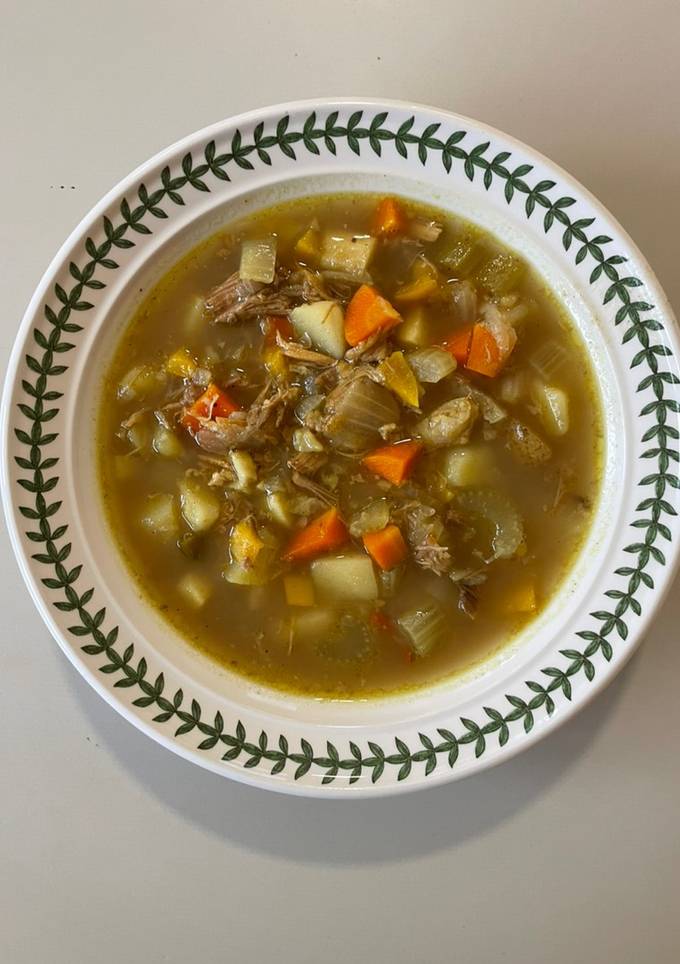 Use-up Turkey Stock and Vegetable Soup with Indian Spices Recipe by ...