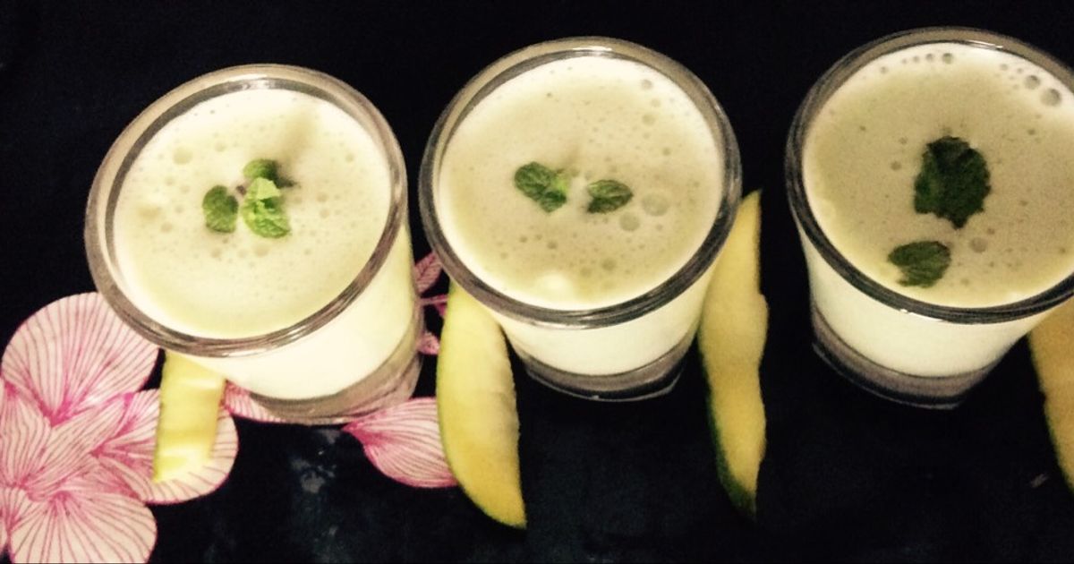 Raw Mango Curd Sweet Lassi Recipe by santoshbangar - Cookpad