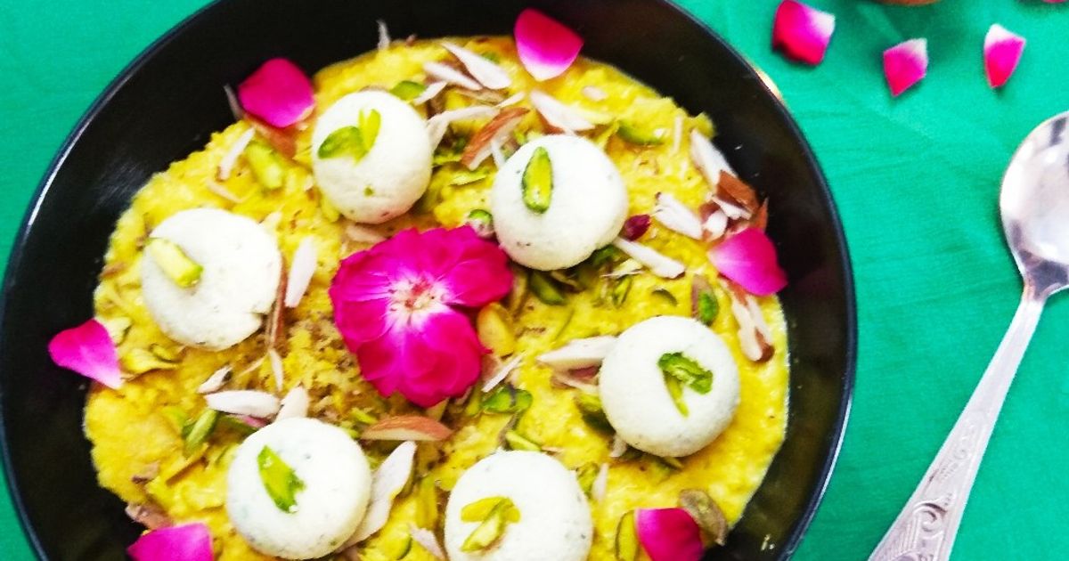 Kesar Dry Fruits Rabri With Sandesh Recipe by Rajeshree Shah (Homechef ...