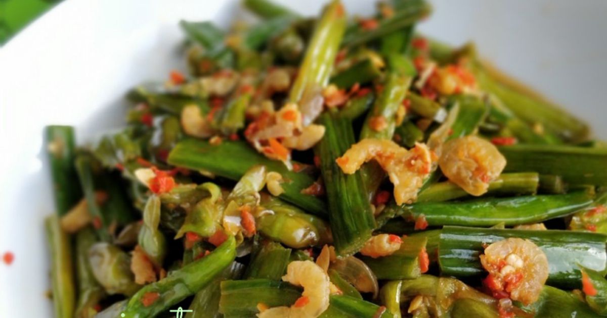 Resep sayur genjer tumis udang kering rumahan enak dan mudah - Cookpad