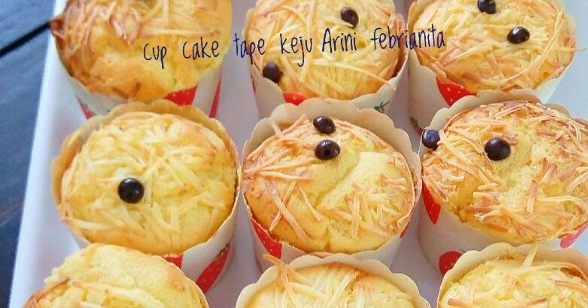 Resep cup cake tape keju rumahan enak dan mudah - Cookpad