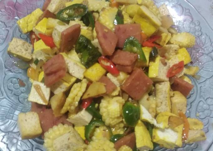 Resep Tumis Jagung Putren daging asap oleh Has Tuti - Cookpad