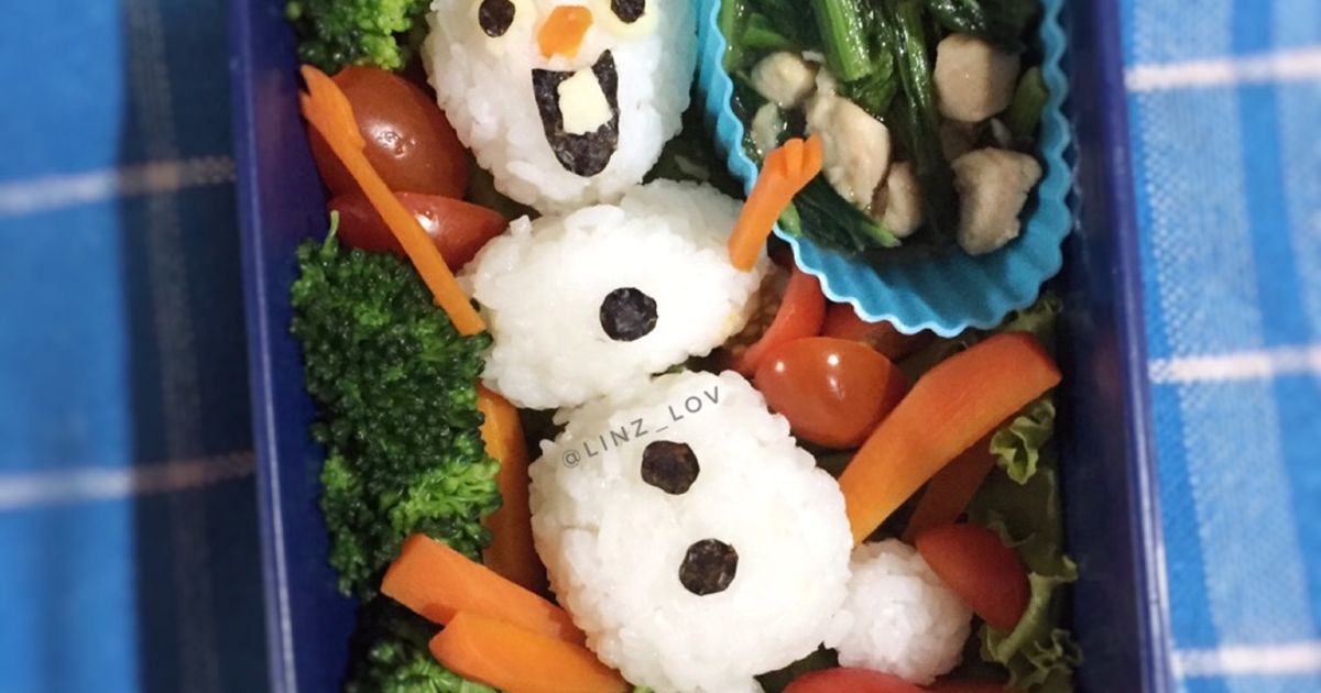 Resep Olaf Bento Bento Bekal Anak Sekolah Frozen Bento oleh lini - Cookpad