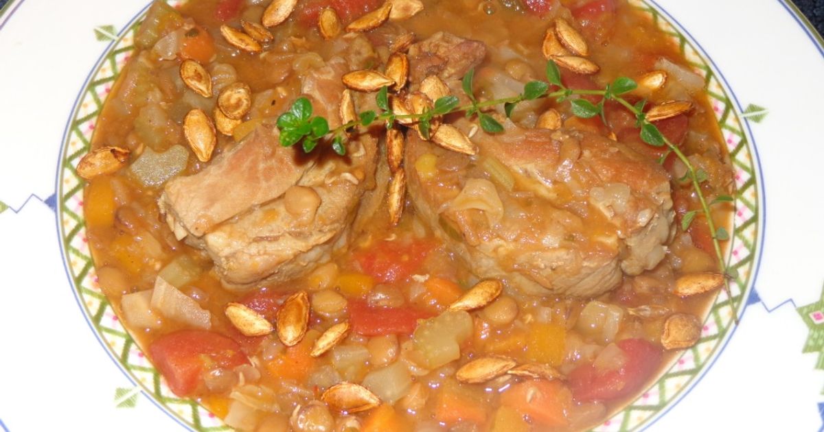 Lentil Soup With Cabbage, Pork Ribs, And Roasted Pumpkin Seeds. Jon ...