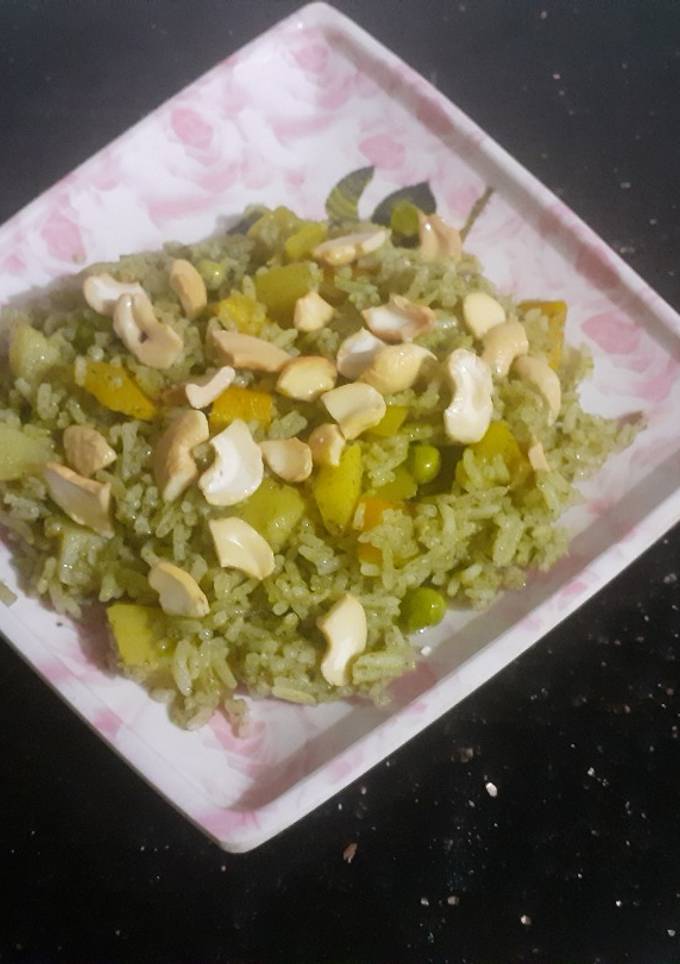 Uma Lakhani દ્વારા રેસીપી ફુદીના રાઇસ (Mint Rice Recipe In Gujarati ...