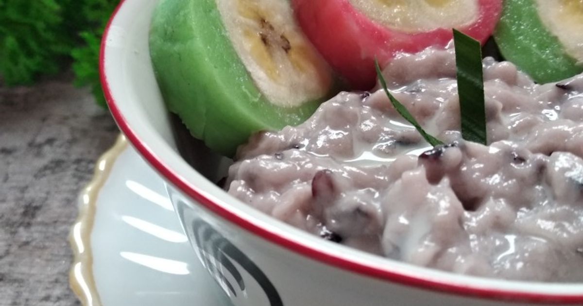 Resep Es Pisang Warna Ketan Hitam oleh Silva Malexhi - Cookpad