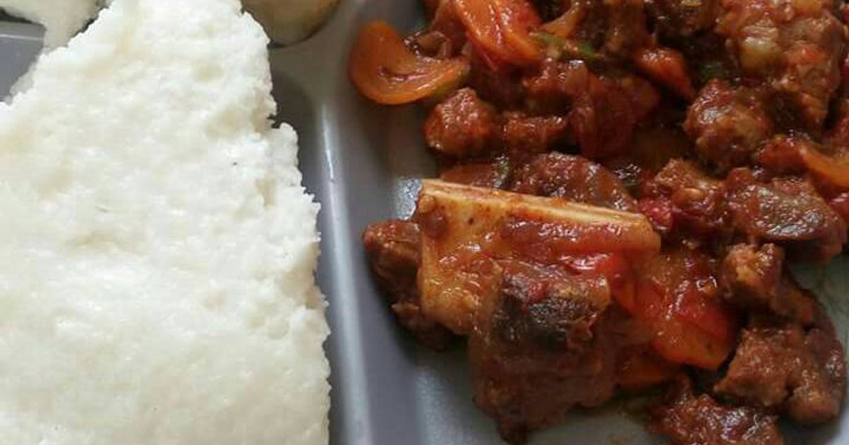 Wet Fried Beef And Ugali Recipe by Joyce Ng'ong'a - Cookpad