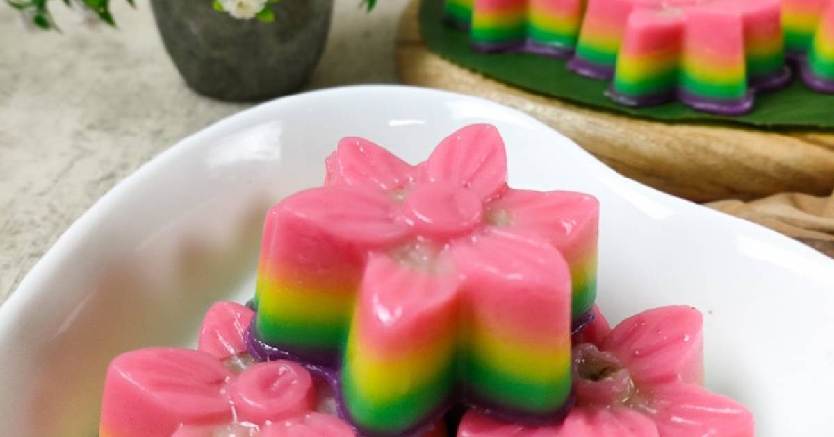 Resep Kue Pisang Lapis Rainbow (448) oleh Ati Agus Sapto (Mom's Firza ...