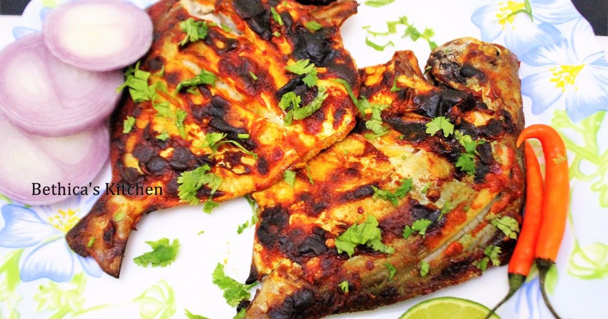 Grilled Masala Pomfret Recipe By Bethica Das