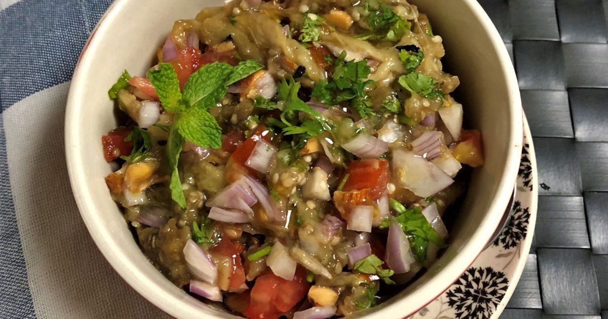 Batinjan Rahib Roasted Eggplant Salad Lebanese Style) Recipe by Bethica ...