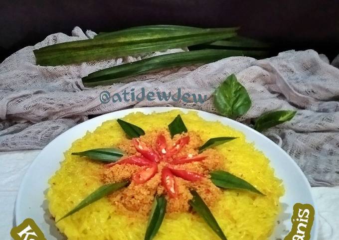 Resep *Ketan Kuning Serundeng Kelapa Pedas Manis* oleh ati dewanthi ...